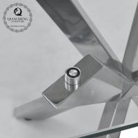 China 5 15mm Stainless Steel Side Tables For Living Room 35kg Modern glass top for sale