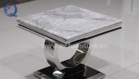 China Qiancheng 24x24inch Sofa Side End Table 20mm Modern Marble Side Table for sale