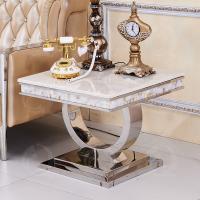 China Qiancheng 24x24inch Sofa Side End Table 20mm Modern Marble Side Table for sale