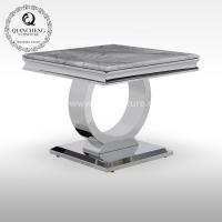 China Qiancheng 24x24inch Sofa Side End Table 20mm Modern Marble Side Table for sale