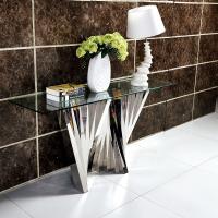 China Modern 51kg SS Console Table 160cmx45cmx75cm Canada Style Glass top for sale
