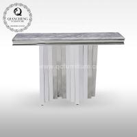 China Modern 51kg SS Console Table 160cmx45cmx75cm Canada Style Glass top for sale