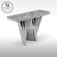 China Modern 51kg SS Console Table 160cmx45cmx75cm Canada Style Glass top for sale