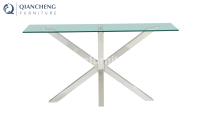China Steady 0.52CBM Italian Style Console Table Glass Top 12mm For Home for sale