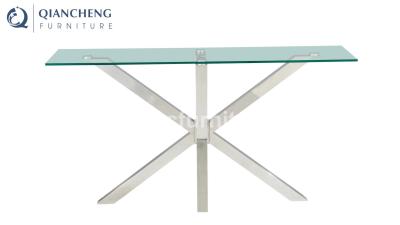 China Steady 0.52CBM Italian Style Console Table Glass Top 12mm For Home for sale