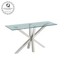 China Steady 0.52CBM Italian Style Console Table Glass Top 12mm For Home for sale