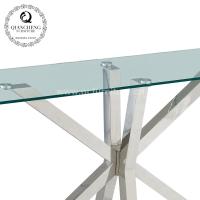 China Steady 0.52CBM Italian Style Console Table Glass Top 12mm For Home for sale
