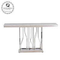 China 160x45x85cm 0.3cbm Stainless Steel Console Table With Marble Top 20mm for sale