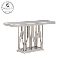 China 160x45x85cm 0.3cbm Stainless Steel Console Table With Marble Top 20mm for sale