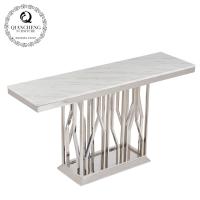 China 160x45x85cm 0.3cbm Stainless Steel Console Table With Marble Top 20mm for sale