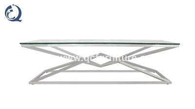 China Glass Top 200x45x45cm Stainless Steel TV Stand For Living Home for sale