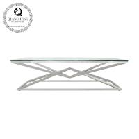 China Glass Top 200x45x45cm Stainless Steel TV Stand For Living Home for sale