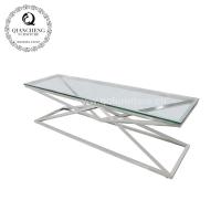 China Glass Top 200x45x45cm Stainless Steel TV Stand For Living Home for sale