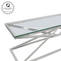 China Glass Top 200x45x45cm Stainless Steel TV Stand For Living Home for sale