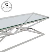 China Glass Top 200x45x45cm Stainless Steel TV Stand For Living Home for sale