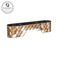 China Black Modern OEM Glass Top TV Stands 201 stainless steel frame for sale