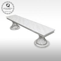 China Metal 60kg Luxury TV Table For Living Room White Top Gold Frame for sale