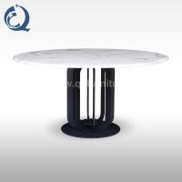 China Metal frame Round 150cm Dining Table Sintered Stone Top for dining room for sale