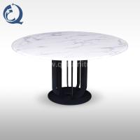 China Metal frame Round 150cm Dining Table Sintered Stone Top for dining room for sale
