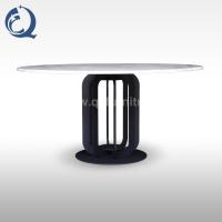 China Metal frame Round 150cm Dining Table Sintered Stone Top for dining room for sale