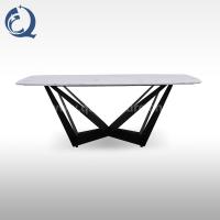 China Anti Scratch Stainless Steel Marble Dining Table 200cm Minimalist Design for sale