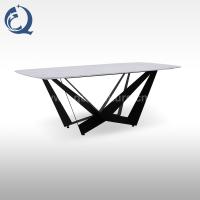 China Anti Scratch Stainless Steel Marble Dining Table 200cm Minimalist Design for sale