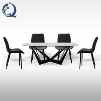 China Anti Scratch Stainless Steel Marble Dining Table 200cm Minimalist Design for sale