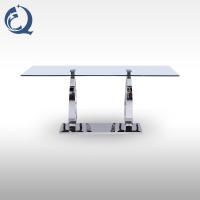 China 160x90x75cm Tempered Glass Dining Table Home Furniture 0.12m3 for sale