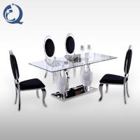 China 160x90x75cm Tempered Glass Dining Table Home Furniture 0.12m3 for sale