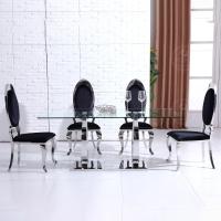 China 160x90x75cm Tempered Glass Dining Table Home Furniture 0.12m3 for sale