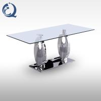 China 160x90x75cm Tempered Glass Dining Table Home Furniture 0.12m3 for sale