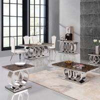 China 130x70x45cm SS Coffee Table 20mm Marble Top Living Room Tables for sale