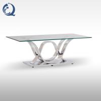 China High Gloss 0.216cbm SS Coffee Table 12mm Tempered Glass Center Table for sale