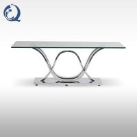 China High Gloss 0.216cbm SS Coffee Table 12mm Tempered Glass Center Table for sale