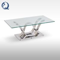 China High Gloss 0.216cbm SS Coffee Table 12mm Tempered Glass Center Table for sale