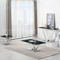 China 160cm Glass Top Metal Console Table for sale
