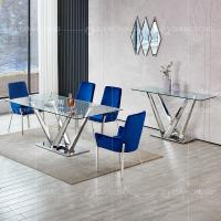 China 160cm Glass Top Metal Console Table for sale