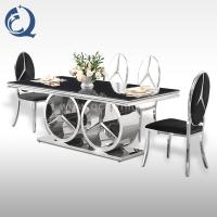 China 19x20x42inch High Back Dining Room Chairs Leather Upholstery Linear Stitching for sale