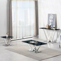 China Tempered Glass Metal Leg Dining Table Set Home Furniture with 8 Seater for sale