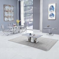 China OEM Italian Living Room Furniture 36inch Stainless Steel Marble Dining Table for sale