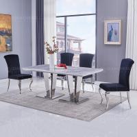 China OEM Italian Living Room Furniture 36inch Stainless Steel Marble Dining Table for sale