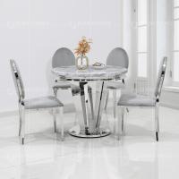 China Round Marble 0.34m3 SS Dining Tables Italian Modern Light Luxury Style for sale