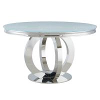 China No Folded OEM SS Dining Tables Modern Mirror Round Glass Top for sale
