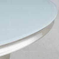 China No Folded OEM SS Dining Tables Modern Mirror Round Glass Top for sale