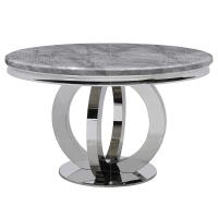 China No Folded OEM SS Dining Tables Modern Mirror Round Glass Top for sale