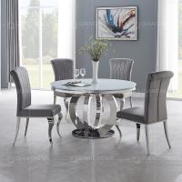 China No Folded OEM SS Dining Tables Modern Mirror Round Glass Top for sale