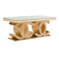 China Golden Base 40mm Stainless Steel Dining Table 8 Seater Marble Dining Table for sale