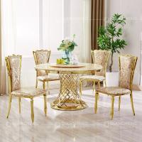 China 51x30inch Minimalist Round Dining Table 6 Seater Dining Table And Chairs for sale