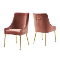 China 54*64*93cm Luxury Dining Room Chairs Golden Stainless Steel Metal Legs for sale