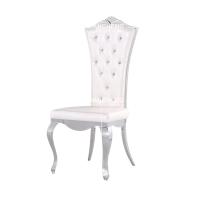 China White Modern Crystal PU Leather Dining Chairs 10.5kg 201 Stainless Steel frame for sale